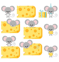 Mouse and cheese maze game for kids education Vector Image