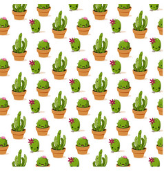 Cactus seamless patterns Royalty Free Vector Image