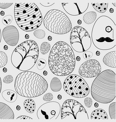 Easter eggs black and white coloring page Vector Image