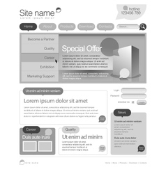 Gray Website Template 960 Grid Royalty Free Vector Image