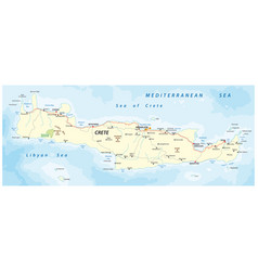 Crete road map Royalty Free Vector Image - VectorStock