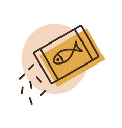 Pet fish feed icon animal sign Royalty Free Vector Image