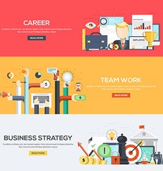 Flat design line concept banner career and team Vector Image
