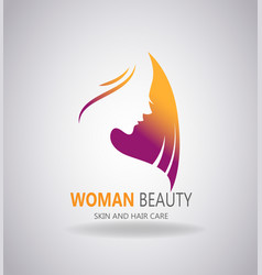 Girls portrait with long hair Royalty Free Vector Image