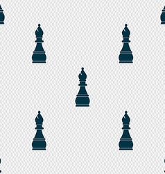 Chess bishop sign Seamless pattern with geometric Vector Image