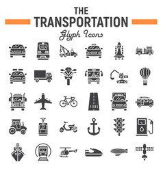 Transportation line icon set transport symbols Vector Image