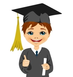 Young boy graduate student in graduation cap Vector Image
