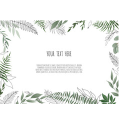 Floral botanical card design with leaves Vector Image