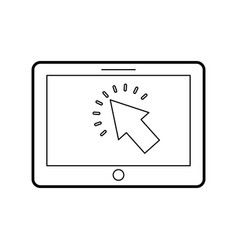 Tablet with cursor button digital technology Vector Image