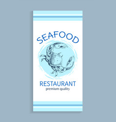 Border template with different kinds of seafood Vector Image