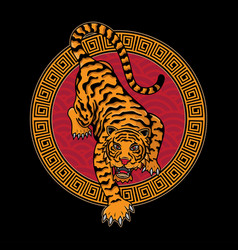 Chinese zodiac tiger color Royalty Free Vector Image