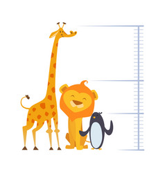 Zoo animal height measure Royalty Free Vector Image