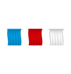 Red realistic pennant set empty triangle banners Vector Image