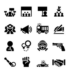 Protest chaos icon set graphic design Royalty Free Vector