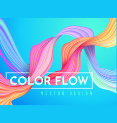 Wave color background liquid flow paint 3d Vector Image