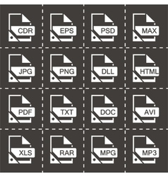 File format icon set Royalty Free Vector Image