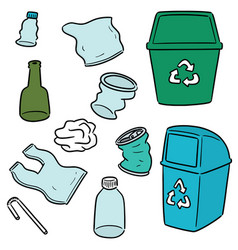 Set of recycle item Royalty Free Vector Image - VectorStock