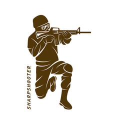 Sniper logo design concept style sharpshooter Vector Image