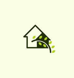 Home leaf naturally creative business logo Vector Image
