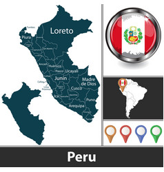 Map of lima with districts Royalty Free Vector Image