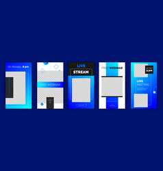 Instagram stream interface social media live Vector Image
