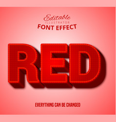 Red text editable font effect Royalty Free Vector Image