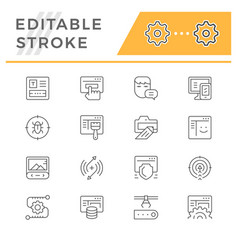 Web Development Line Icons Royalty Free Vector Image