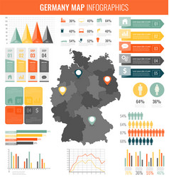 Germany map with infographic elements Royalty Free Vector