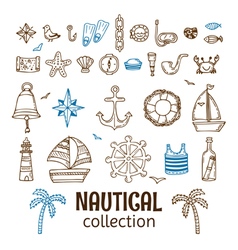Nautical hand drawn set Royalty Free Vector Image