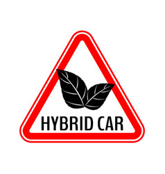Green hybrid car icon electric powered Royalty Free Vector