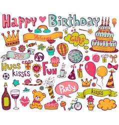 Birthday doodle frame Royalty Free Vector Image