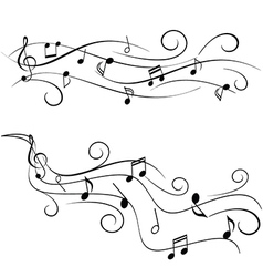 Sound wave sheet music notes Royalty Free Vector Image
