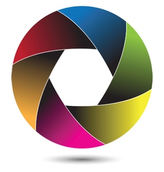 Colorful camera shutter Royalty Free Vector Image