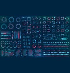 Set of black hud arrows elements futuristic user Vector Image