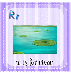 Flashcard letter R is for river Royalty Free Vector Image
