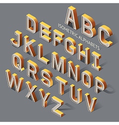 Isometric 3d font colorful isolated background Vector Image