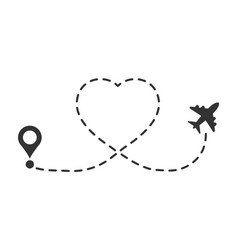 Airplane flight route icon in transparent style Vector Image