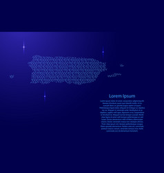 Puerto rico map abstract schematic from black Vector Image