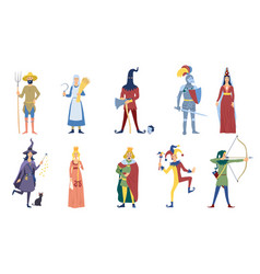 Ancient medieval characters classes and warriors Vector Image