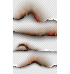 Ragged hole torn in ripped paper on transparent Vector Image