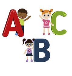 Children With Abc Royalty Free Vector Image Vectorstock