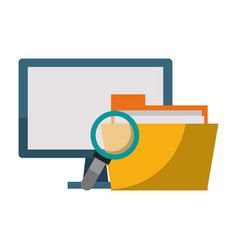 Computer screen technology hardware cartoon Vector Image