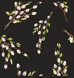 Watercolor willow tree pattern Royalty Free Vector Image