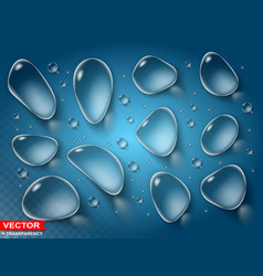 Photorealistic blue water big and small drops Vector Image