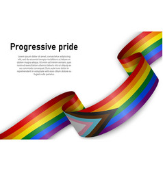 Waving flag of progressive pride on white Vector Image