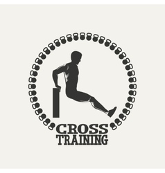 Cross training man silhouet logo Royalty Free Vector Image