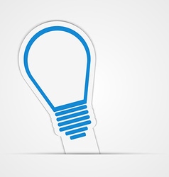 Cartoon sticker with light bulb Royalty Free Vector Image