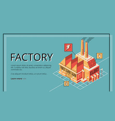 Textile factory isometric banner Royalty Free Vector Image