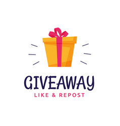 Giveaway logo template design for social media Vector Image