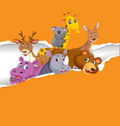 Background template design with wild animals Vector Image